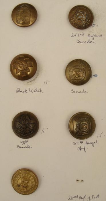 26 Canadian and British Antique Military Buttons