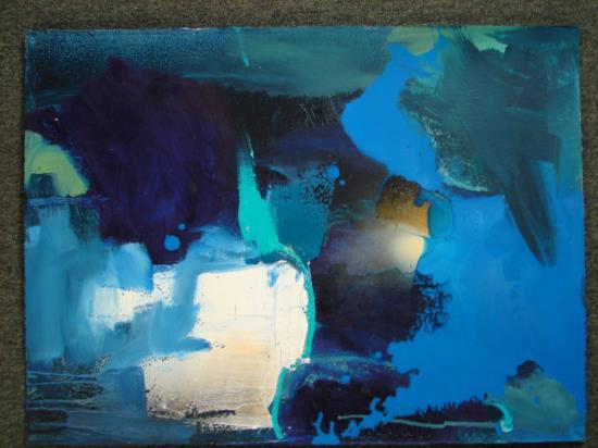 LANDSCAPE Abstract Acrylic Painting Paper Art D ROBERTS