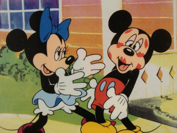 Mickey Loves Minnie Mouse Ltd Ed Disney Sericel,COA Frm