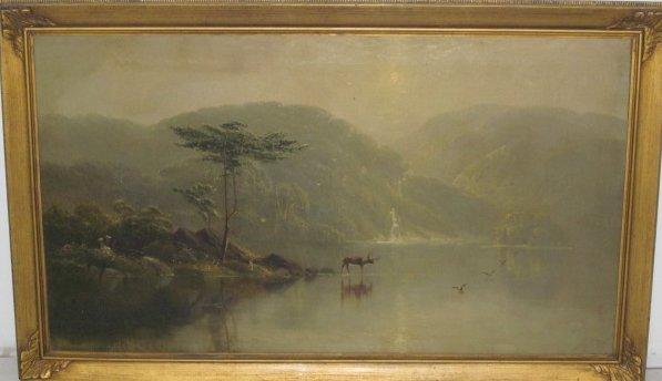 Oil painting on canvas signed R. Wallace