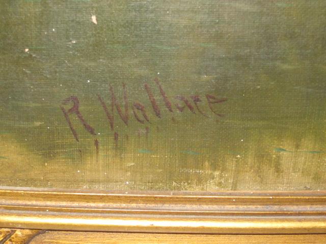 Oil painting on canvas signed R. Wallace