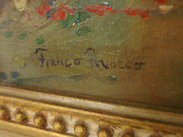 Pair oil paintings on canvas signed Franco Rocco