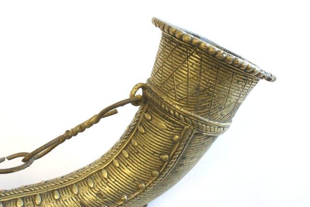 Indian Aboriginal Art bronze ceremonial horn