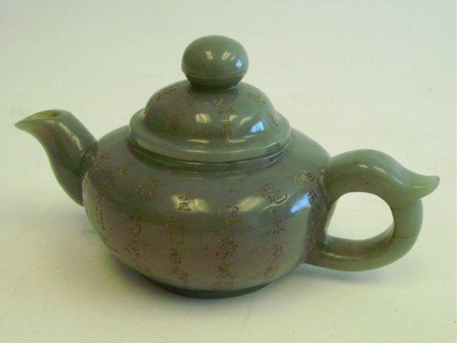 Chinese green jade teapot
