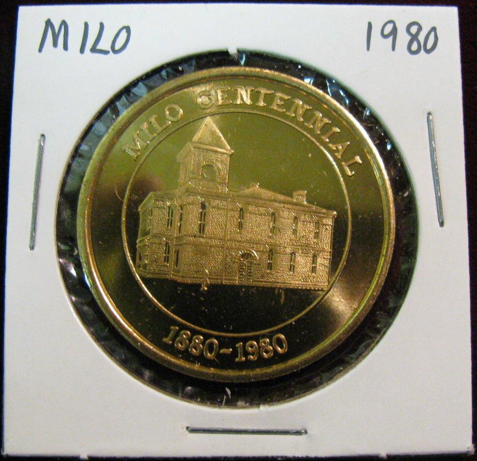 1162. 1980 Milo, Iowa Centennial Medal Brass.