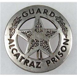 VINTAGE ALCATRAZ PRISON GUARD LAW BADGE W/ THIN VE
