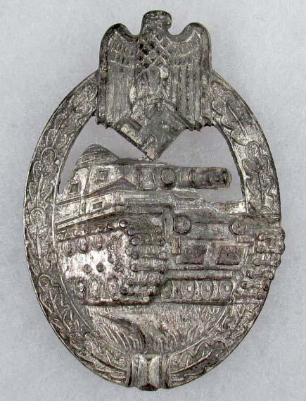 WW2 GERMAN ARMY SILVER TANK ASSAULT BADGE - SOLID