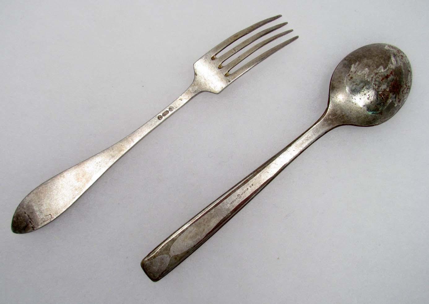 WW2 GERMAN NAZI WAFFEN SS SOUP SPOON AND SS FORK