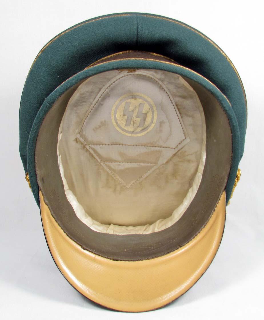 WW2 GERMAN NAZI VISOR CAP - Inside of cap is marke