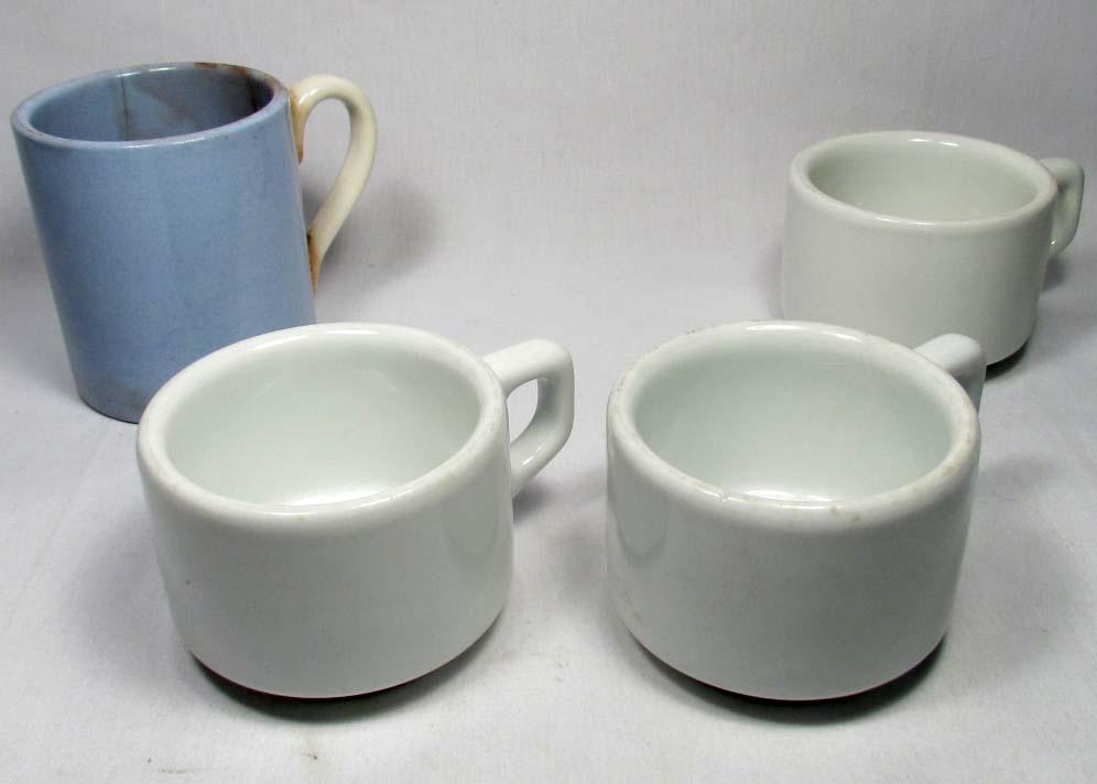 LOT OF 4 WW2 GERMAN NAZI COFFEE MUGS - 3 are appro