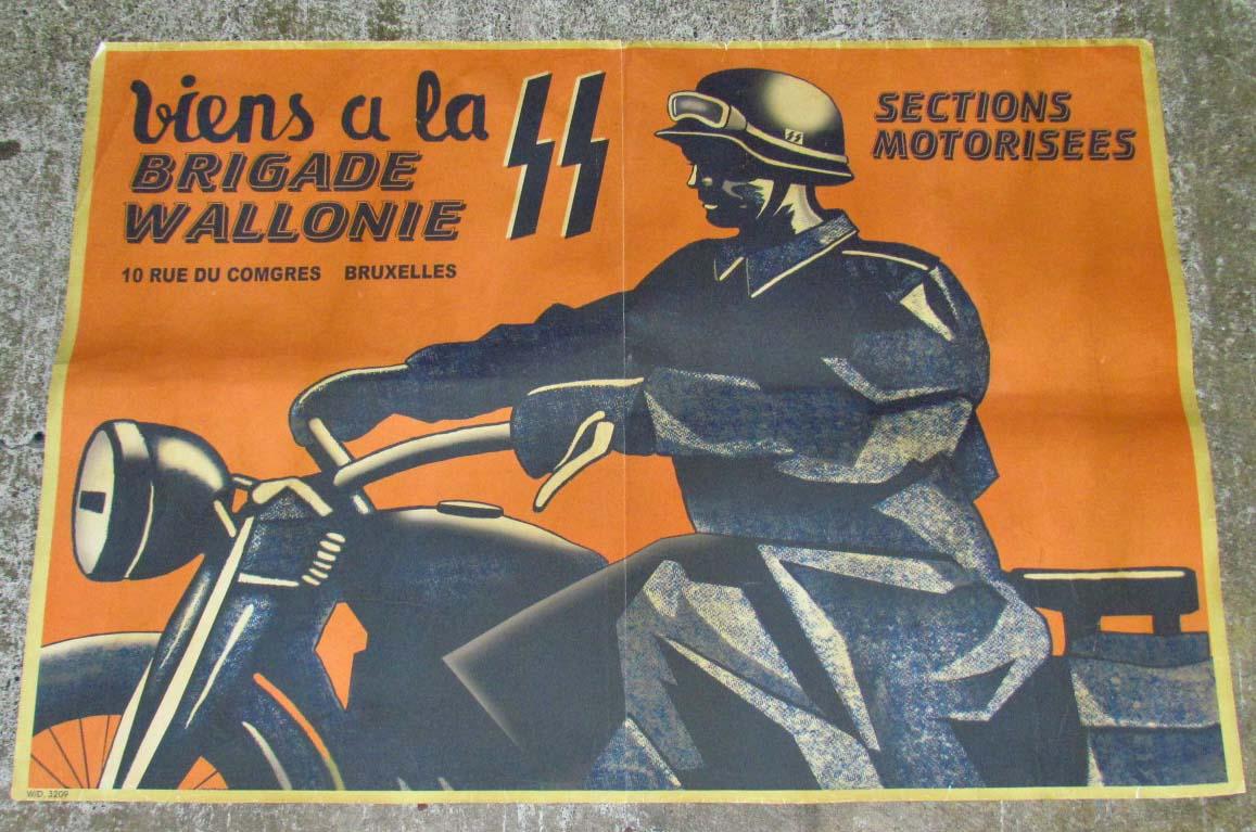 WW2 GERMAN NAZI POSTER PROMOTING THE 28TH SS VOLUN