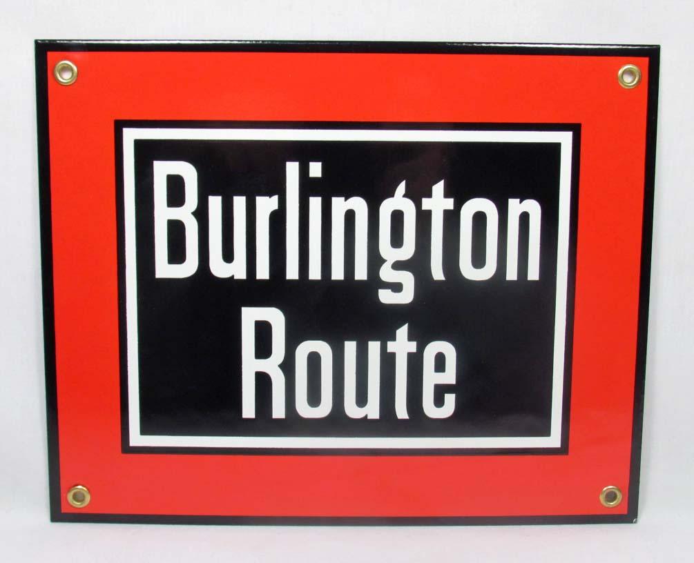 BURLINGTON ROUTE RAILROAD PORCELAIN SIGN