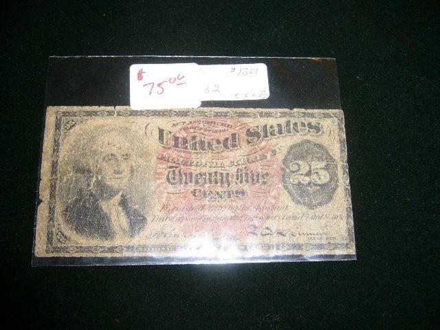 George Washington 25 Cent Fractional Currency