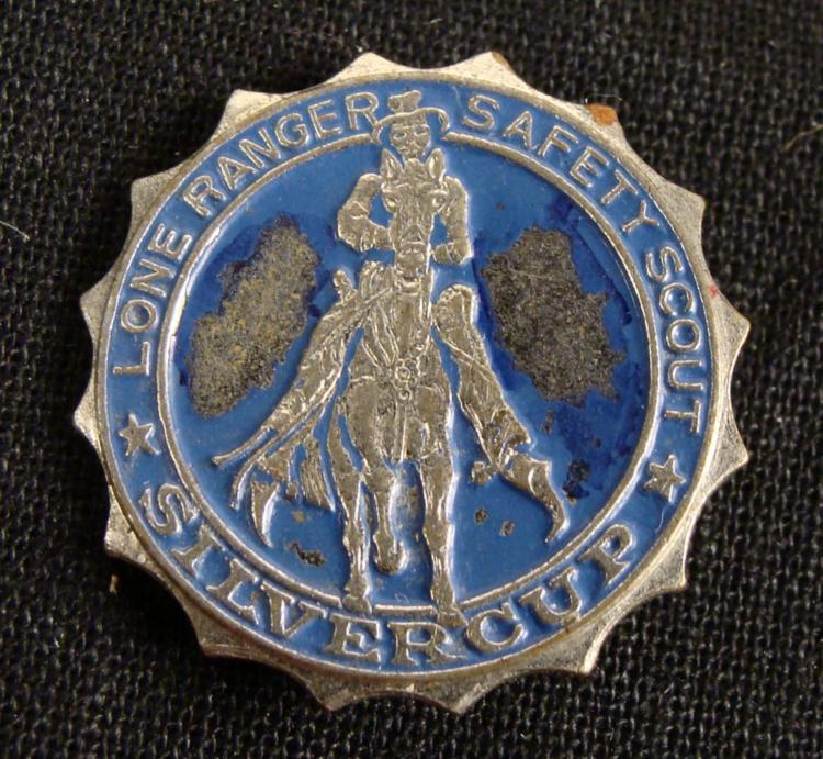 Lone Ranger Vintage Silvercup Premium Safety Scout Pin