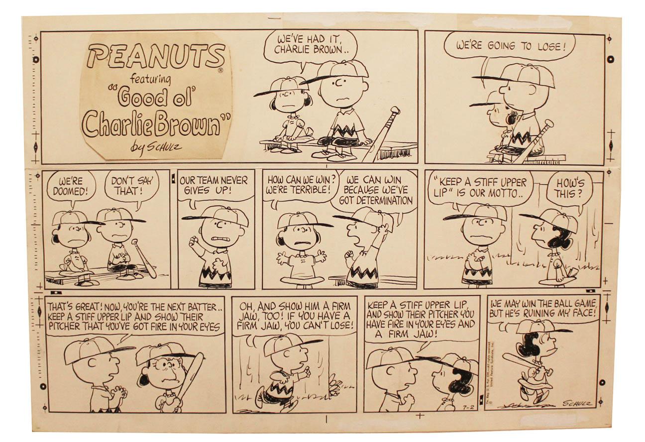 Charles Schulz Signed ''Peanuts'' Sunday Strip Charles Schulz Signed ''Peanuts'' Sunday Strip