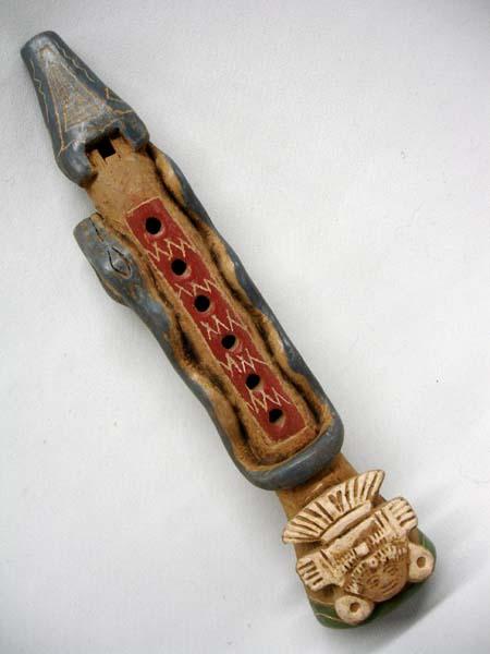 Clay Aztec Style Flute