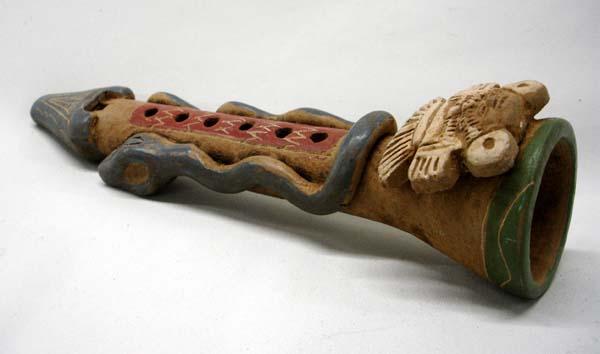 Clay Aztec Style Flute