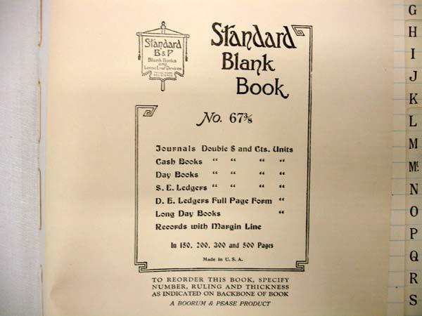 1920's Vintage Ledger Book