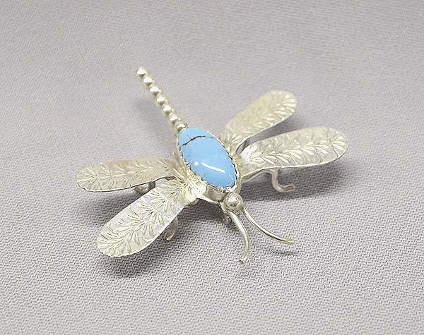 Native American Navajo Dragonfly Pin by Tim Yazzie