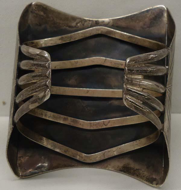 Native American Navajo Silver Bow Guard Bracelet