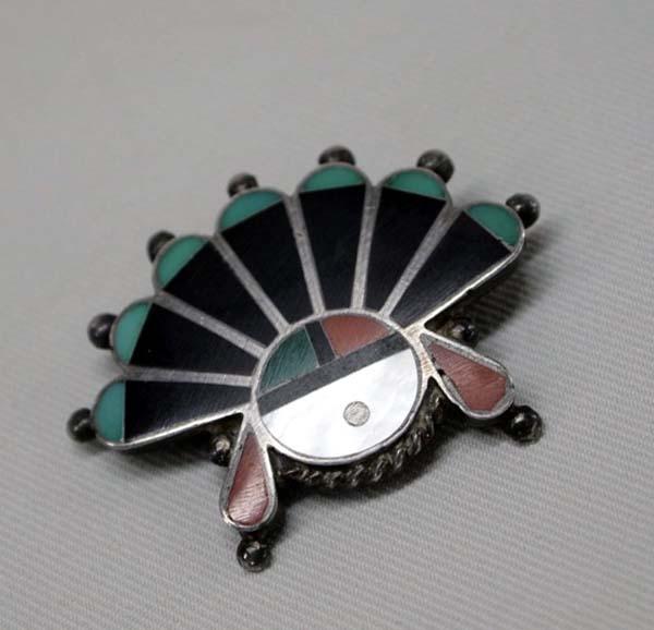 Vintage Native American Zuni Sunface Pin/Pendant