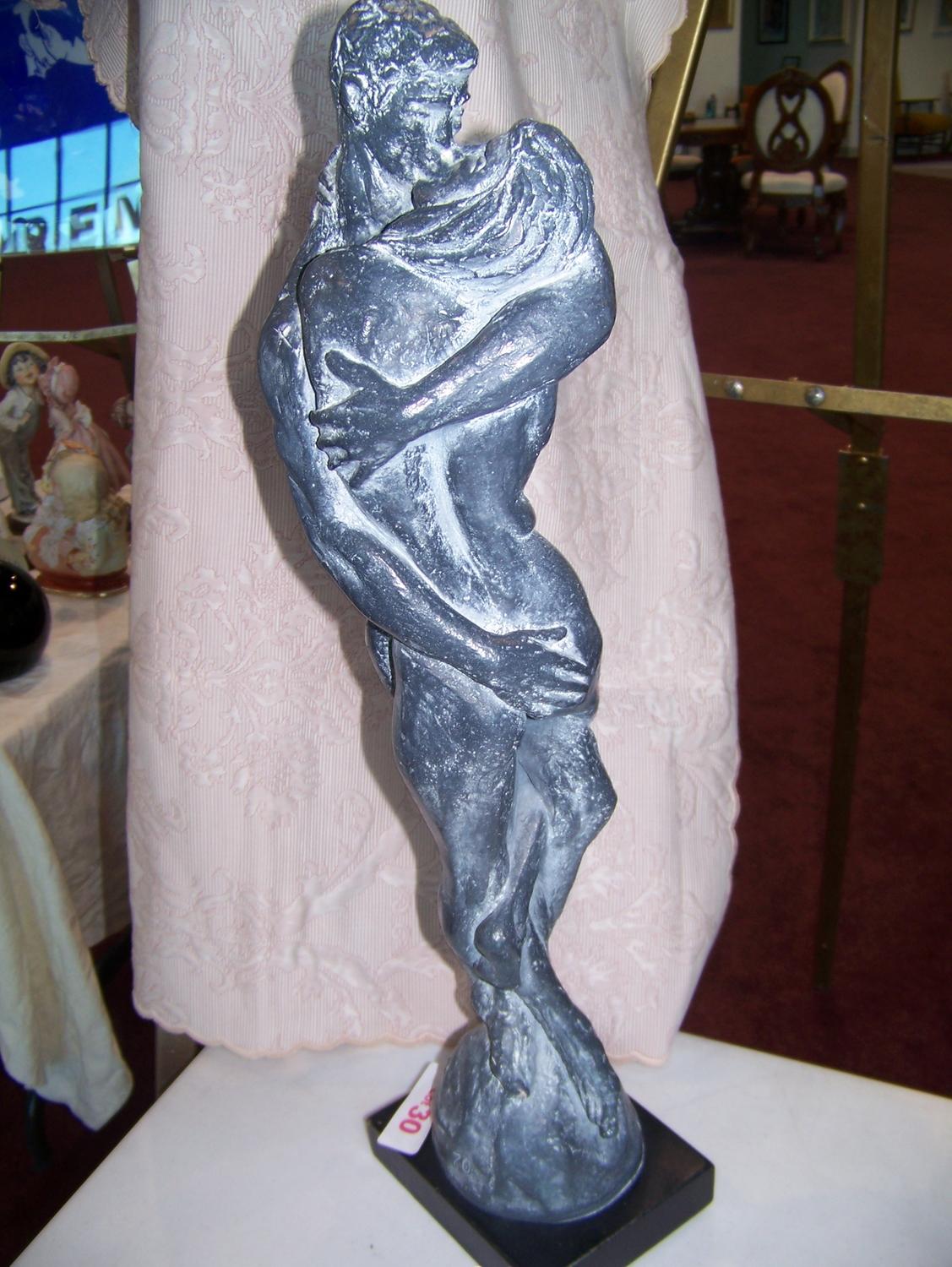 Vintage Austin Kissing Sculpture signed J Cox 22"T