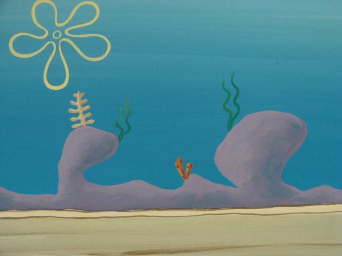 Background Original Animation Out Window SpongeBob Cel