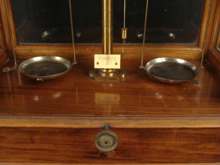 A. Daigger Antique Scale in Display Case Cabinet