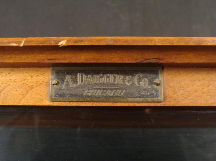 A. Daigger Antique Scale in Display Case Cabinet
