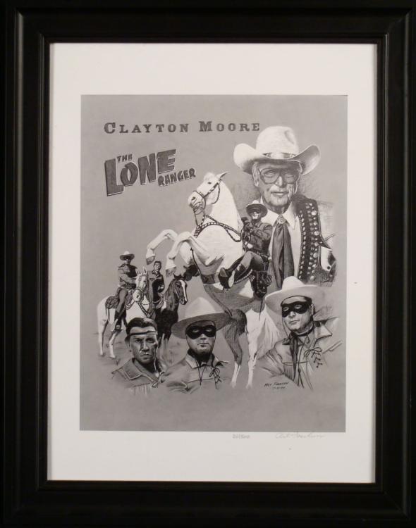 Clayton Moore Lone Ranger Art Faschan Signed Print Ltd