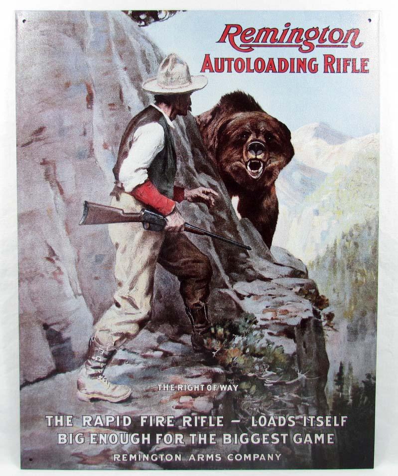 REMINGTON ARMS CO. METAL ADVERTISING SIGN - APROX. 12.5" X 16"