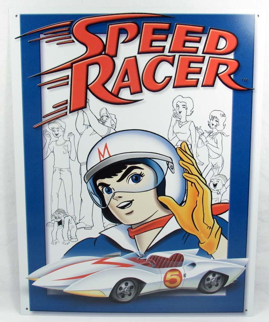 SPEED RACER METAL SIGN - APROX. 12.5" X 16"