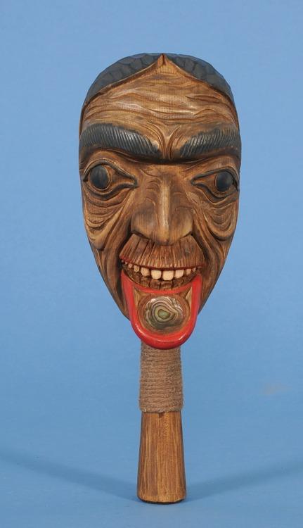 Northwest Coast Rattle with Labret by Ivan Otterlifter 9 1/2" H. Fine ...