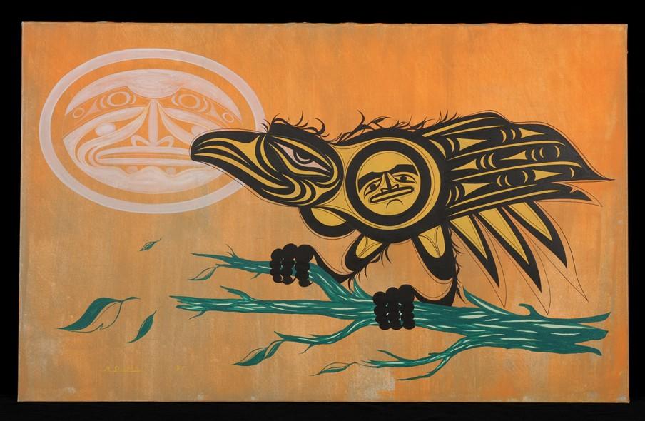 Original Painting on Canvas of a Raven and Moon by Manual Salazar 30"x ...