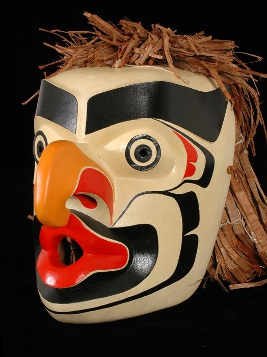 Kwagiulth Grouse Mask by Vern Etzerza 13" H. 9" W. Fine Condition
