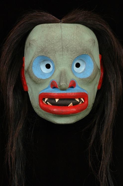 Kwaguilth Bukwus Mask with Horsehair Carved by Beau Dick 14" H. 12" W ...