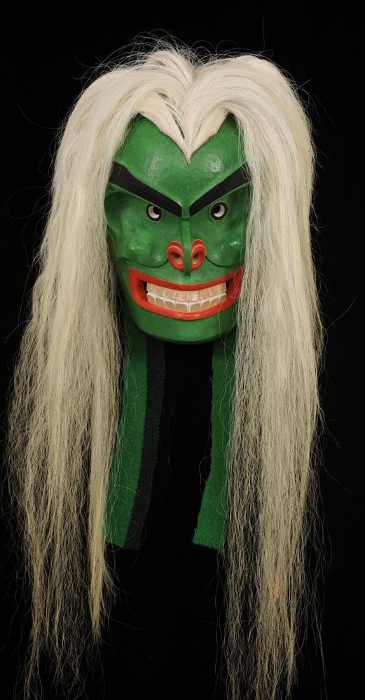 Jay Brabant Bukwus Mask with Horsehair 13 1/2" H. 9 3/4" W. Fine Conditon