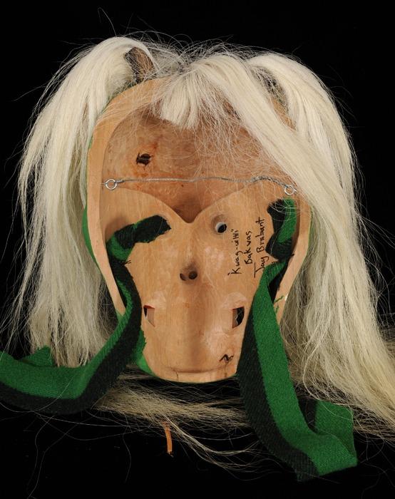 Jay Brabant Bukwus Mask with Horsehair 13 1/2" H. 9 3/4" W. Fine Conditon
