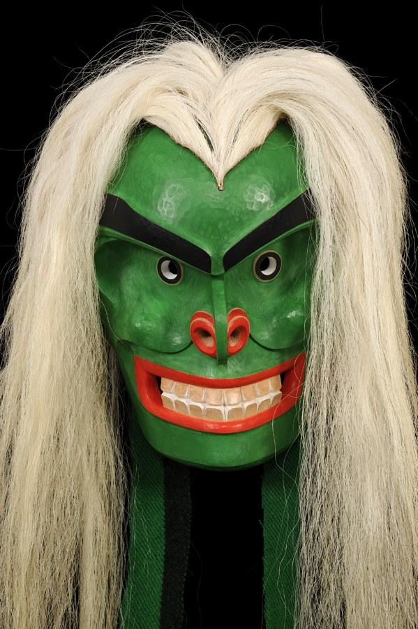 Jay Brabant Bukwus Mask with Horsehair 13 1/2" H. 9 3/4" W. Fine Conditon