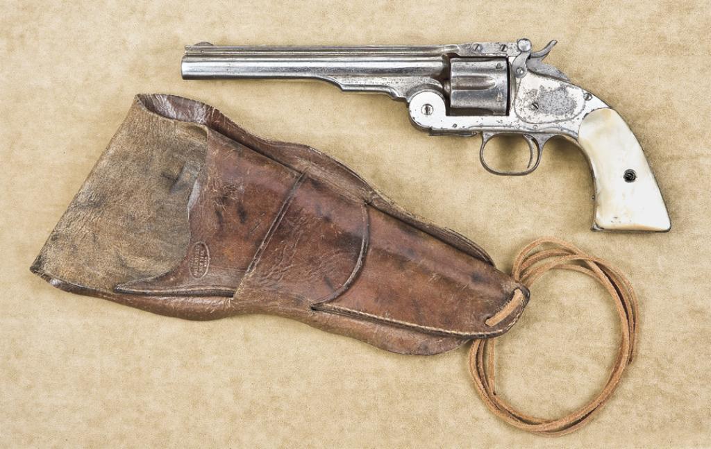 Smith & Wesson Schofield .45 cal. revolver, nickel plated, pearl grips ...