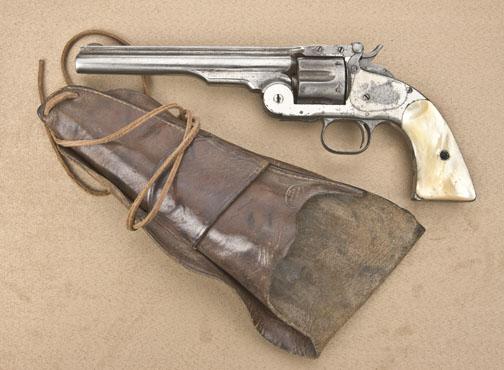 Smith & Wesson Schofield .45 cal. revolver, nickel plated, pearl grips ...