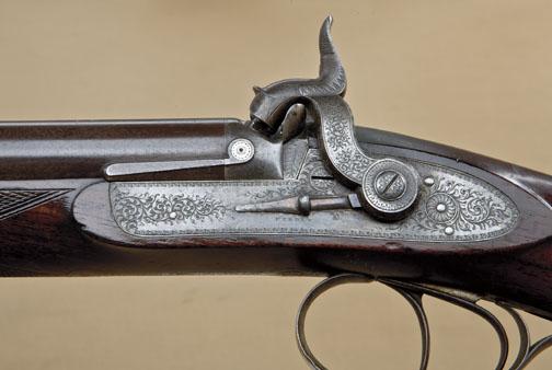 Rare double-barrel percussion rifle by J. Purdey, 514 1/2 Oxford St ...