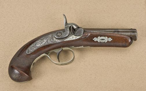 Original Henry Deringer percussion pistol, .44 caliber, 3-1/8” barrel ...