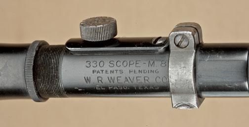 Weaver 330-M8 sniper scope with mounts, scope very good, 75% original ...