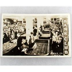 C. 1920'S RPPC REAL PHOTO POSTCARD OF THE INSIDE OF A CASINO IN RENO ...