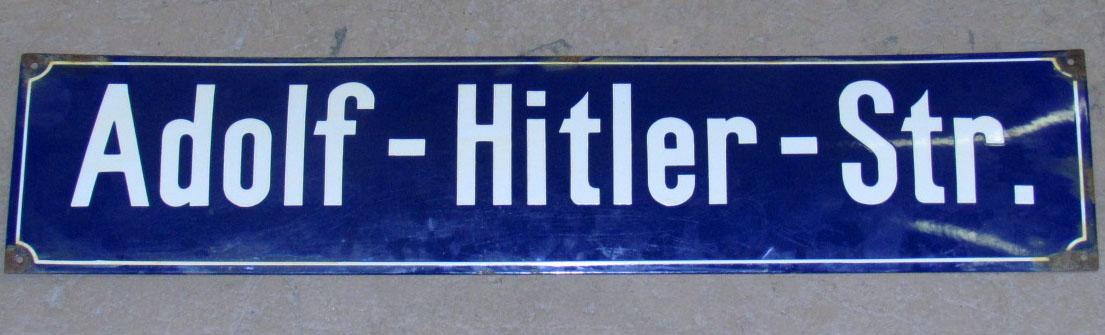 RARE WW2 GERMAN NAZI ADOLF HITLER STASSE PORCELAIN SIGN