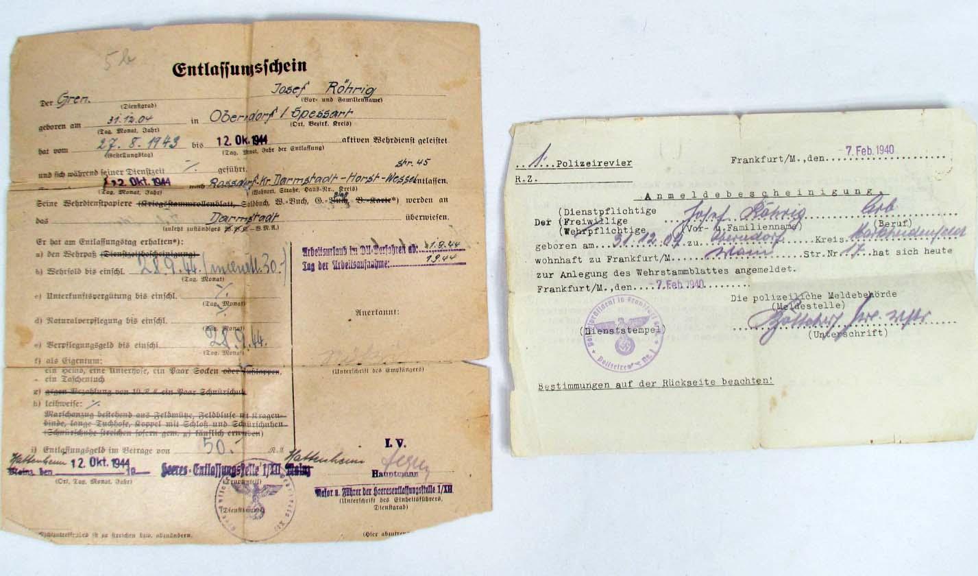 WW2 GERMAN NAZI ARMY IDENTIFICATION WEHRPASS
