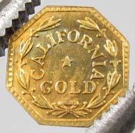 1859 CALIFORNIA GOLD TOKEN - HALF SIZE - LIBERTY OCTAGON