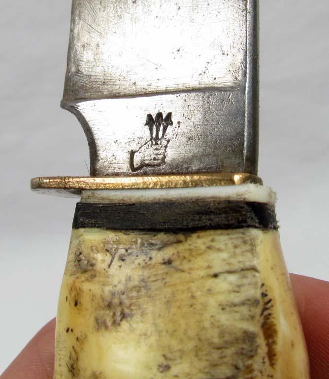 VINTAGE SOLINGEN 13109 HUNTING KNIFE W/ SHEATH AND BONE HANDLE