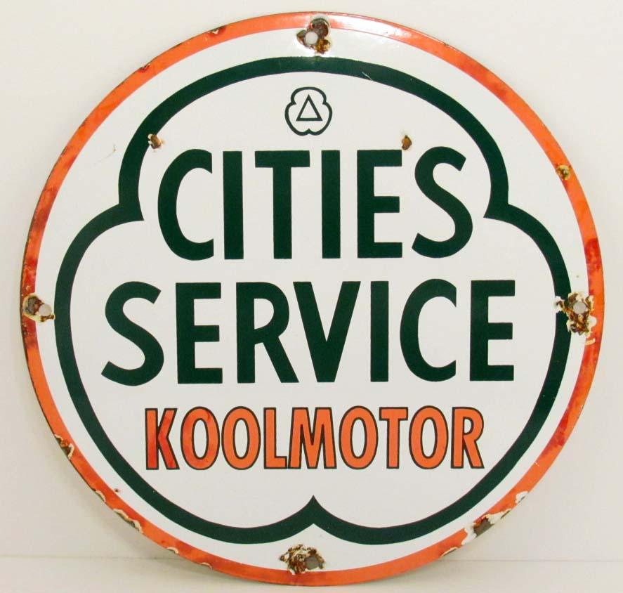 CITIES SERVICE KOOLMOTOR PORCELAIN ADVERTISING SIGN